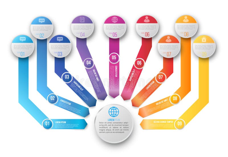 Arrows Infographic Template Stock Vector - Illustration of goal, data ...