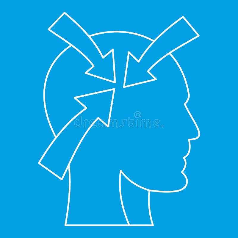 Head with Arrows Icons 9 Set Stock Vector - Illustration of head ...