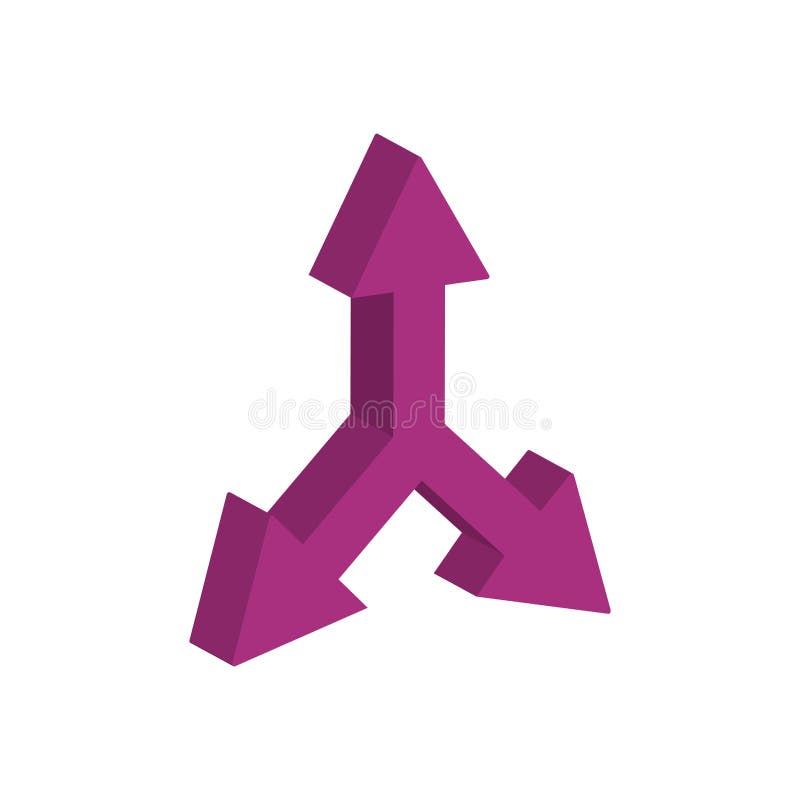 Arrows Intersection 3d Style Icon Stock Vector - Illustration of vector ...