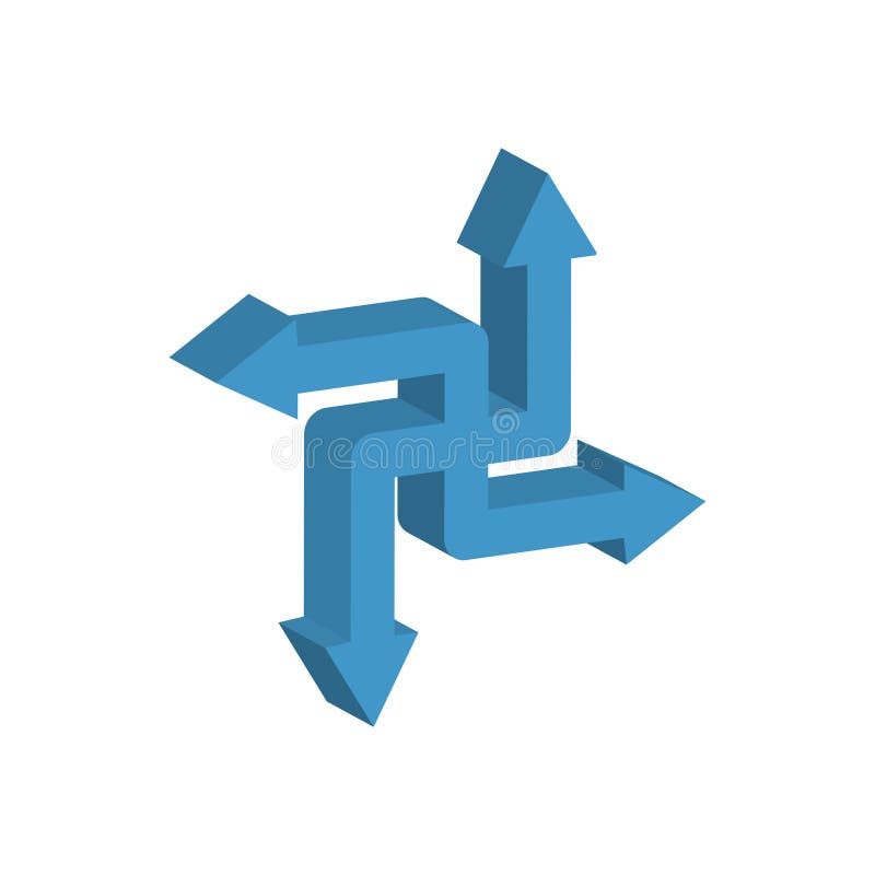 Arrows Intersection 3d Style Icon Stock Vector - Illustration of vector, symbol: 165066220