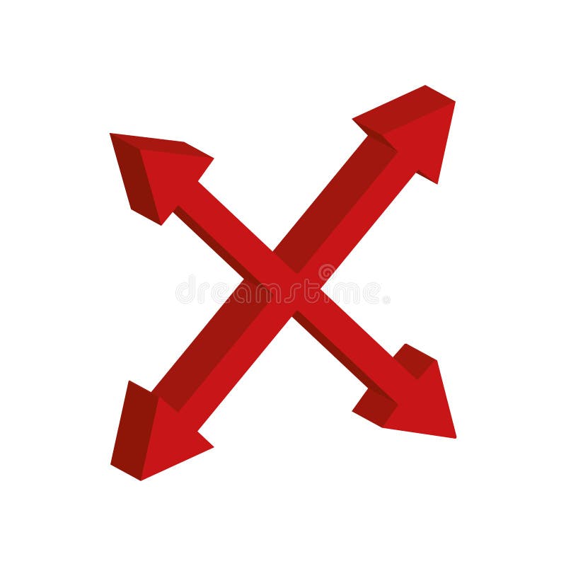 Arrows Intersection 3d Style Icon Stock Vector - Illustration of ...