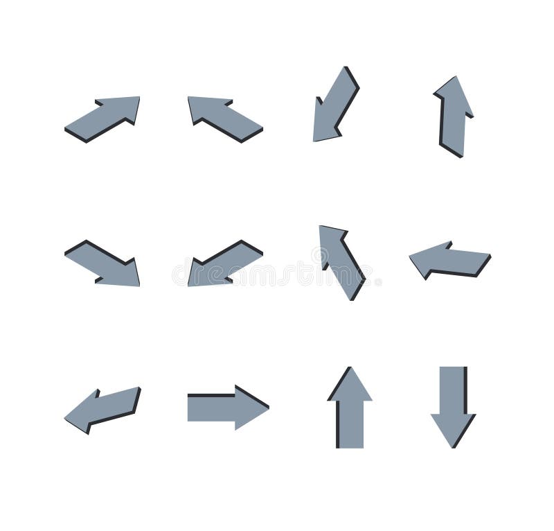 Arrows isometric stock vector. Illustration of interface - 124475270