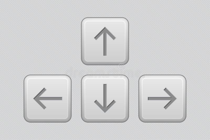 Arrows Keypad. Gray UI Elements Stock Vector - Illustration of cursor ...