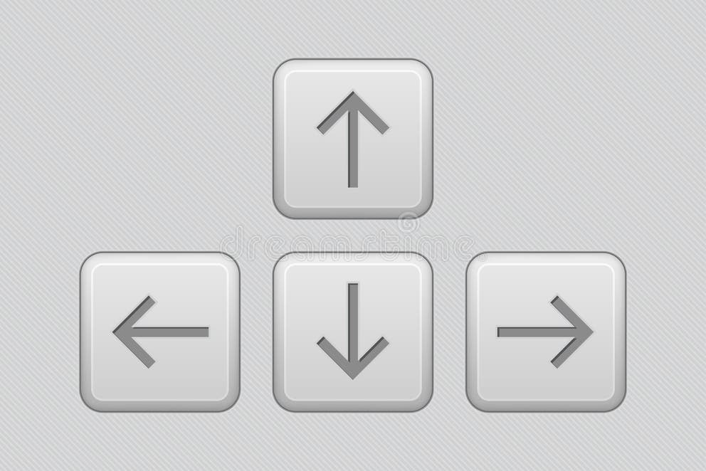 Arrows Keypad. Gray UI Elements Stock Vector - Illustration of cursor ...
