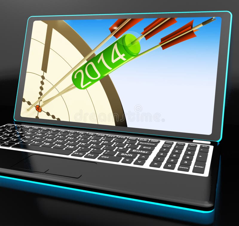 2014 Arrows on Laptop Showing Festivities Stock Illustration ...