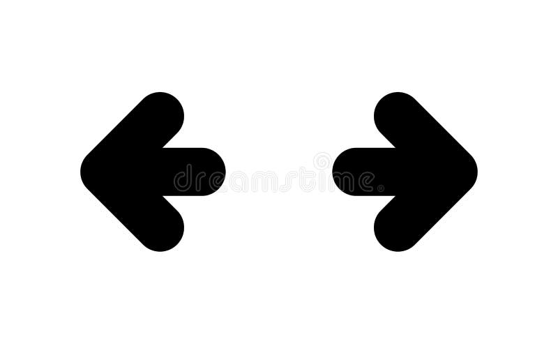 Arrows Left and Right. Black Arrows Icon. Arrow Sign Stock Vector ...