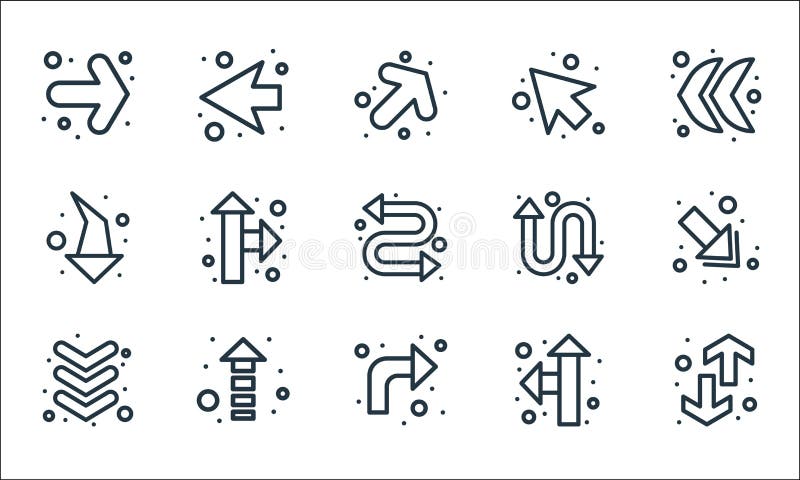 Arrows Line Icons. Linear Set Stock Vector - Illustration of linear ...