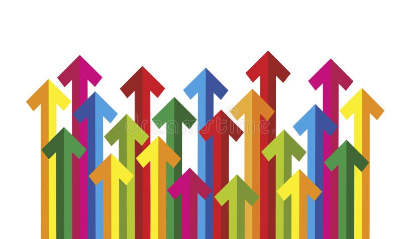 Many colored arrows stock illustration. Illustration of development ...