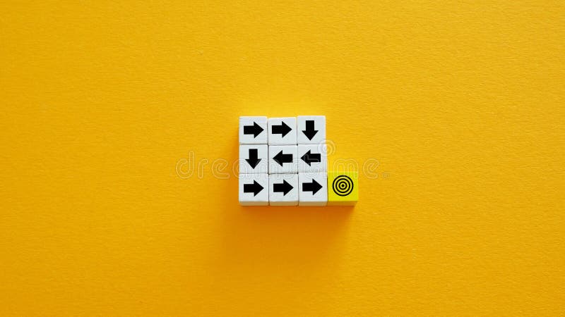 Arrows in a Maze Leading To a Goal. Problem Solving. Stock Image ...