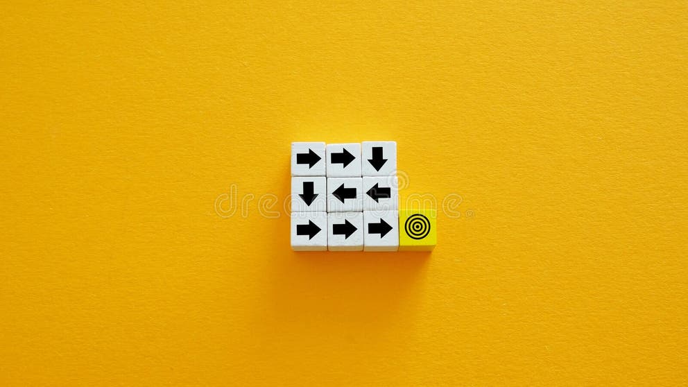 Arrows in a Maze Leading To a Goal. Problem Solving. Stock Image ...