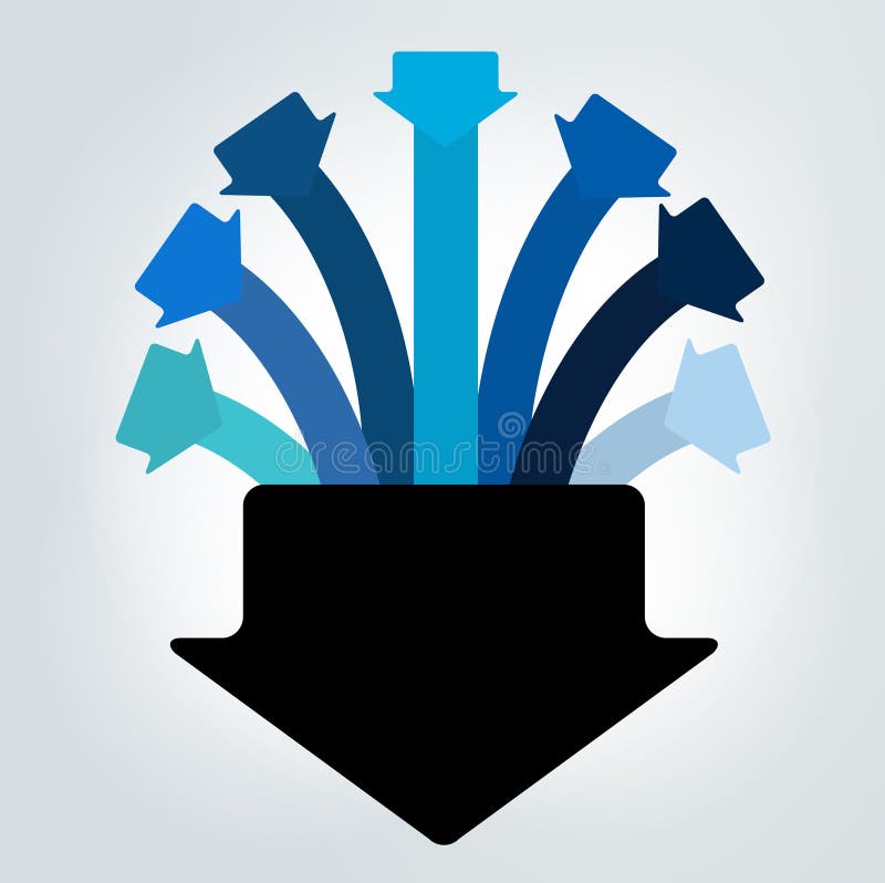 Arrows Merging into One Point. Infographics Chart, Scheme Stock Vector ...