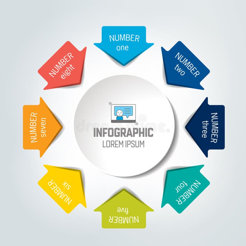 Arrows Merging into One Point. Infographics Chart Scheme Stock Vector ...
