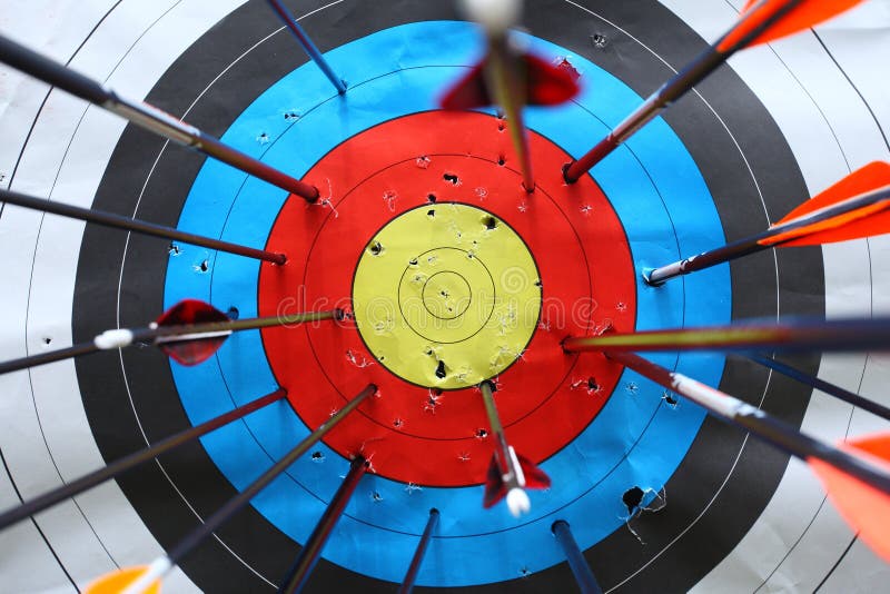 Arrows miss target. stock image. Image of game, miss - 26060569