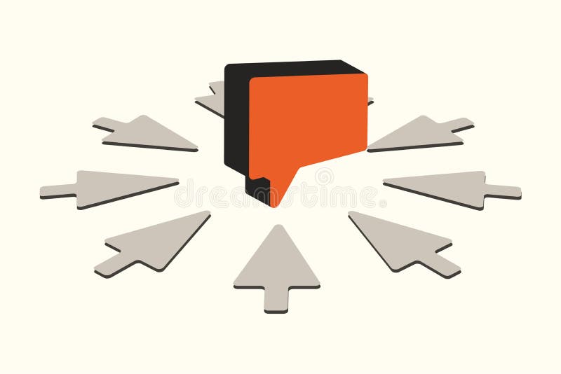 Arrows Mouse Around the Chat Stock Vector - Illustration of black ...