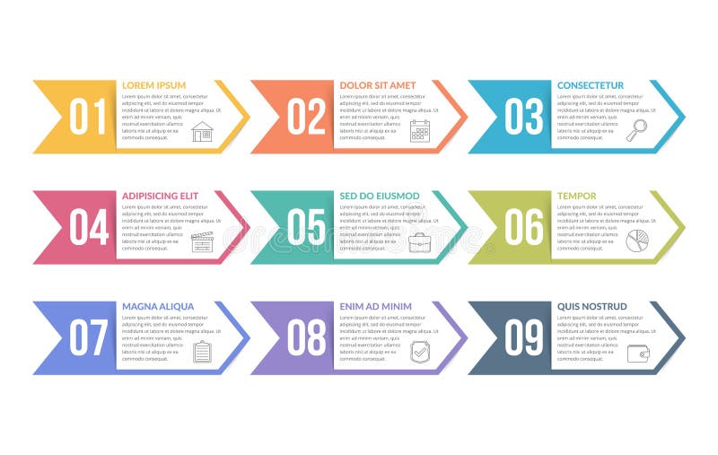 Arrows with Numbers stock vector. Illustration of information - 153941479