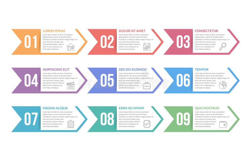 Arrows with Numbers stock vector. Illustration of diagram - 151854666