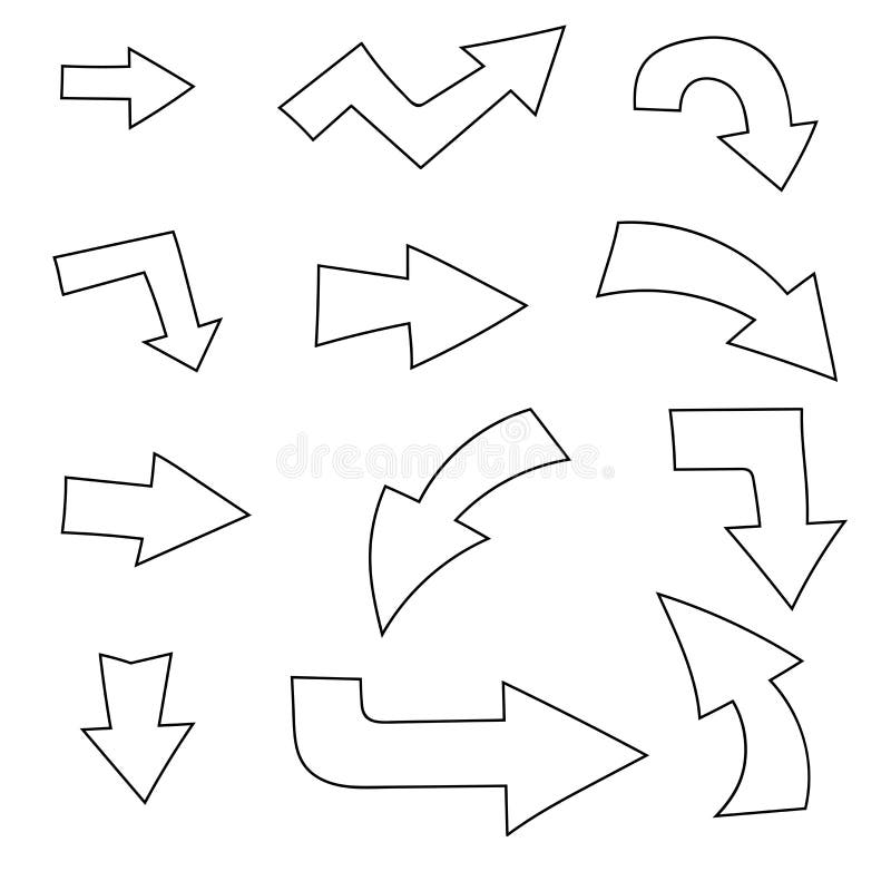 Arrows. Outline icons stock vector. Illustration of collection - 141736882