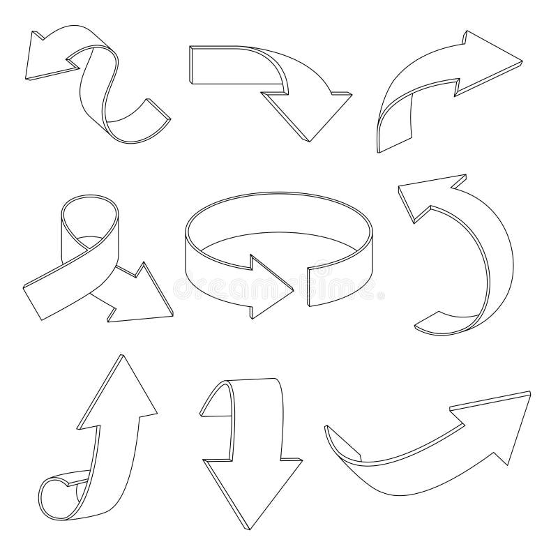 Arrows. Outline signs stock vector. Illustration of line - 146989080