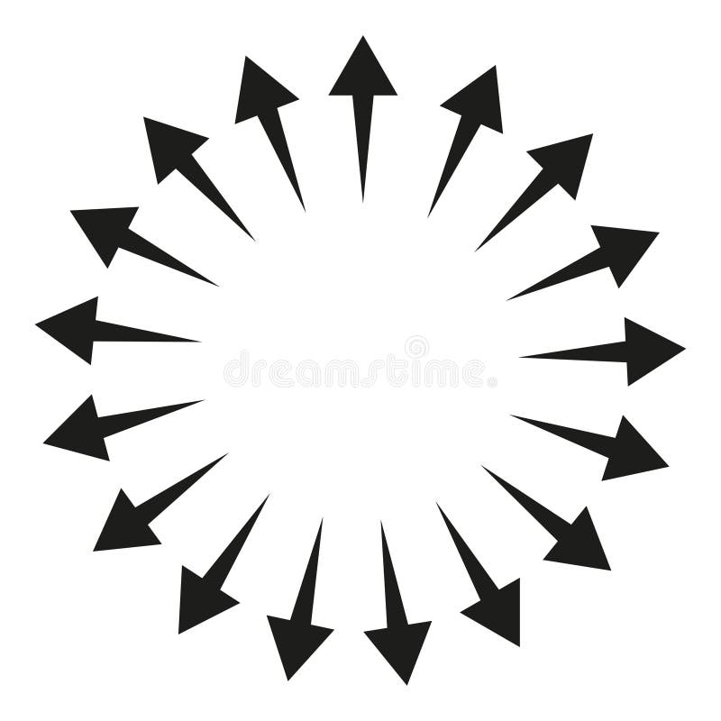 Arrows Outwards Circle. Round Shape. Vector Illustration Stock Vector ...