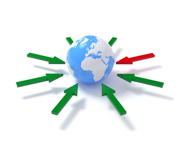 The arrows over globe stock illustration. Illustration of earth - 13137393