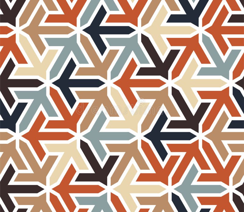 Arrows Pattern. Color Geometric Arabic Vector Texture for Cloth ...