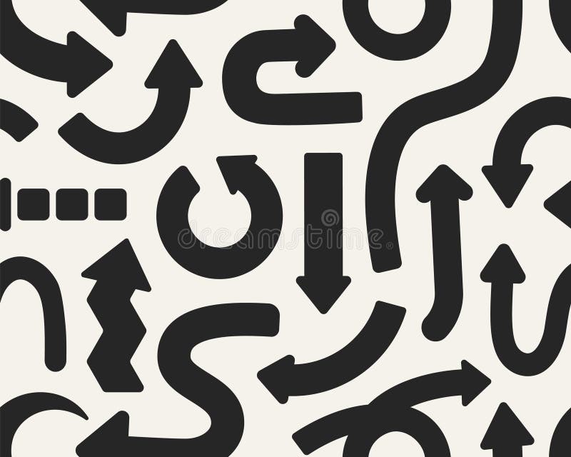 Arrows Pattern, Seamless Print. Endless Background Design with Pointers ...