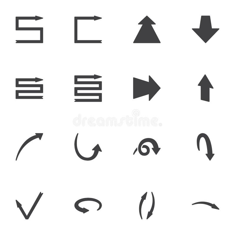 Arrows Pointer Vector Icons Set Stock Vector - Illustration of next ...