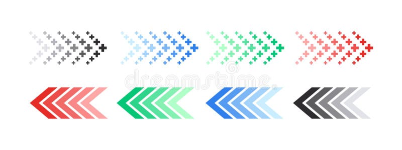 Arrows Pointers. Colored Arrow Symbols. Modern Arrow Icons Stock ...