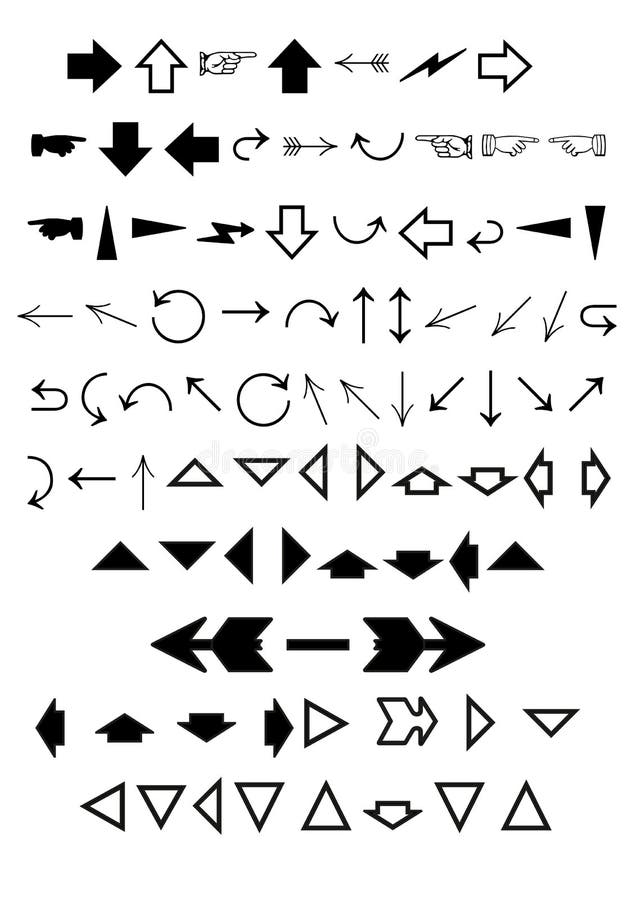 Arrows Pointers Fingers and Hands Stock Vector - Illustration of round ...