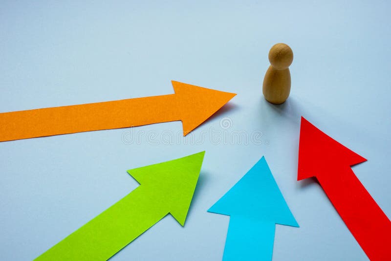 Arrows Pointing at a Customer Figure As a Symbol of Targeted Marketing ...