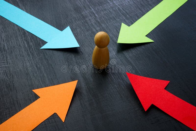 Arrows Pointing at a Customer Figure Labeled Customer Focus. Client ...