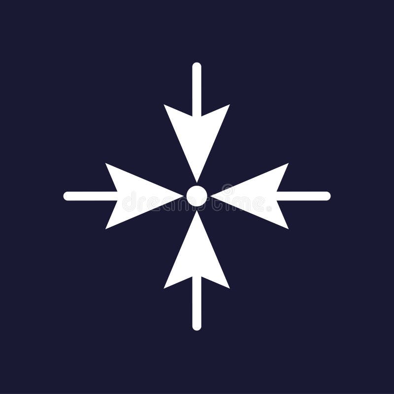 Arrows Pointing the Direction To One Point on Four Sides. Vector Stock ...