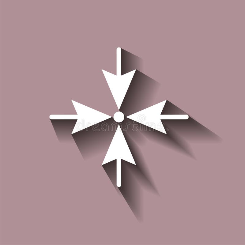 Arrows Pointing the Direction To One Point on Four Sides Stock Vector ...