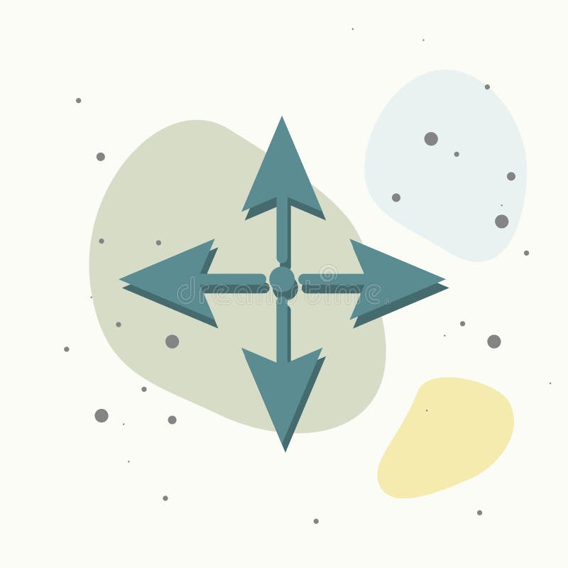 Arrows Pointing the Direction To One Point on Four Sides. Vector Stock ...