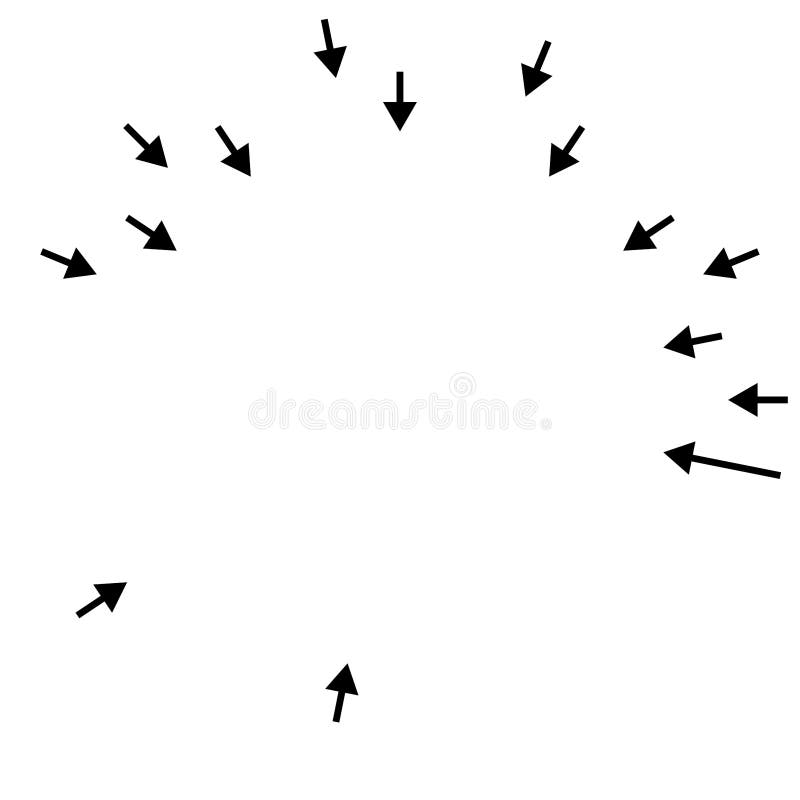 Arrows Pointing Inward. Radial, Radiating Arrows, Pointers Stock Vector ...