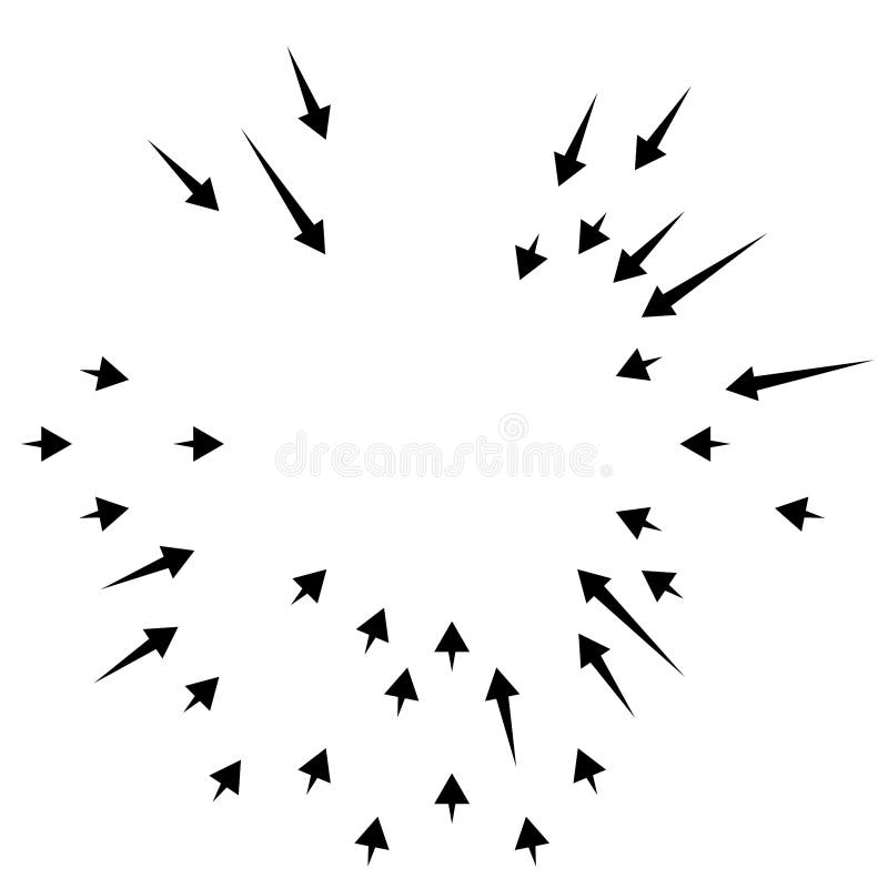 Arrows Pointing Inward. Radial, Radiating Arrows, Pointers Stock Vector ...
