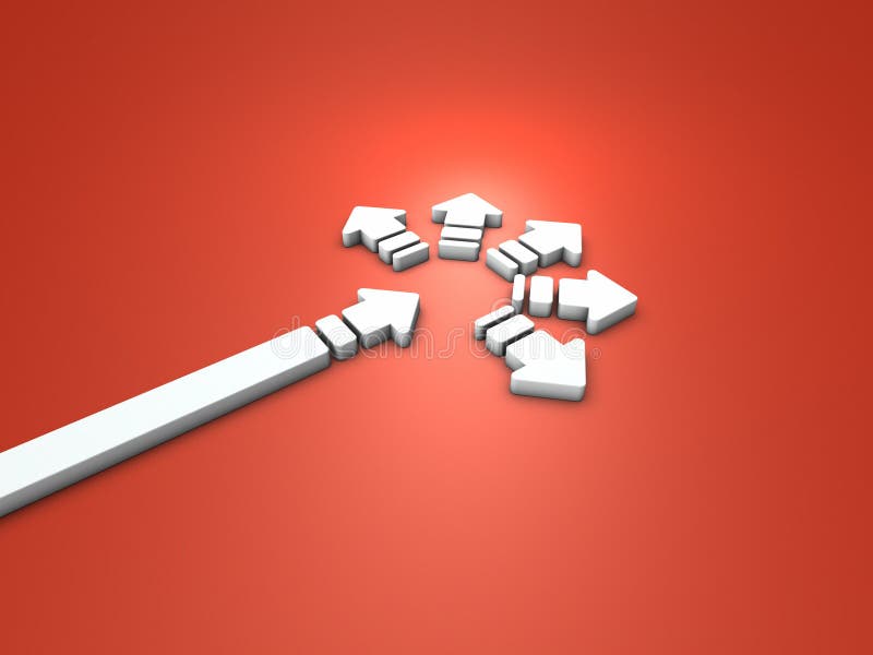 Arrows Pointing in Multiple Directions from the Middle of the Course ...