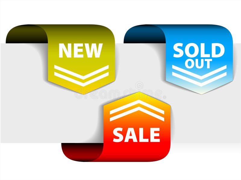 Arrows Pointing at the New, Sold Out Discount Item Stock Illustration ...