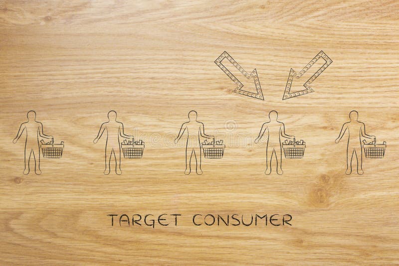 Arrows Pointing at One Client among Many, Target Consumer Stock ...