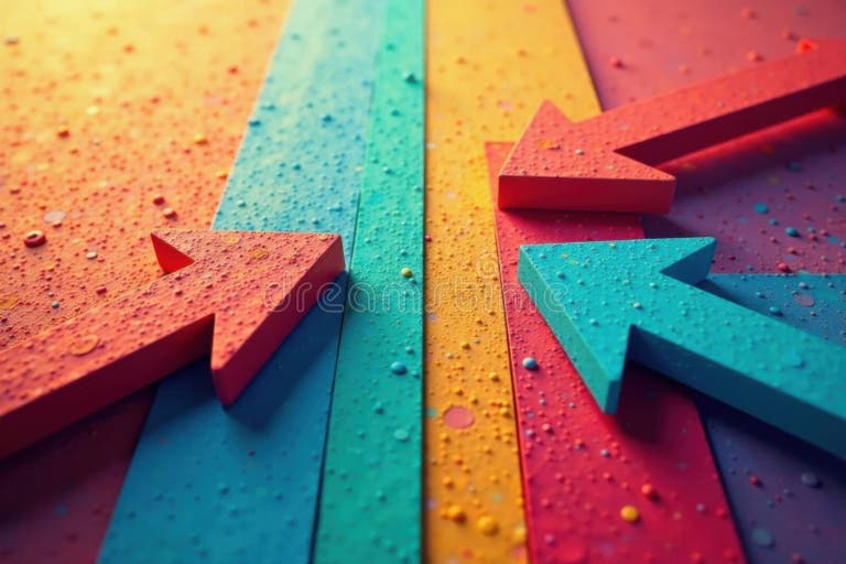 Arrows Pointing in Opposite Directions on a Path, Pathway, Branching ...