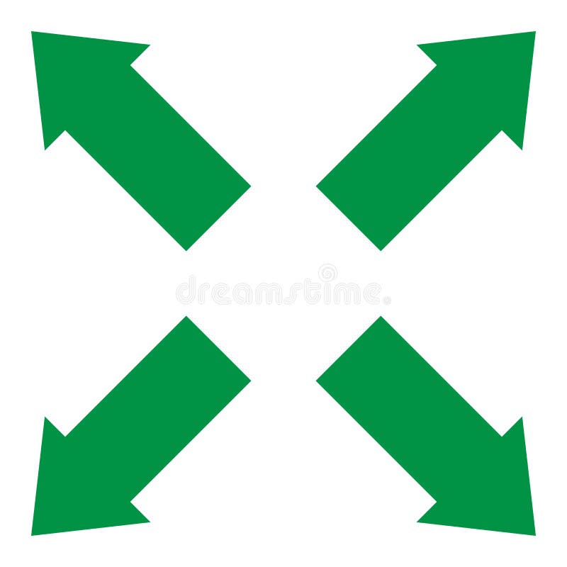 Arrows Pointing Out, Green Marker, Vector Illustration Stock Vector ...