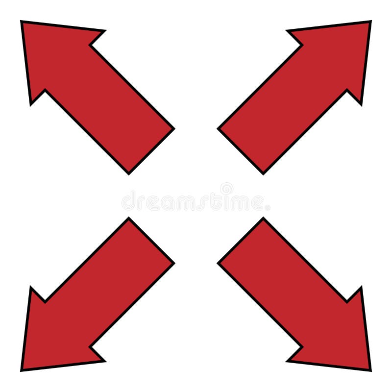 Arrows Pointing Out, Red Marker, Vector Illustration Stock Vector ...