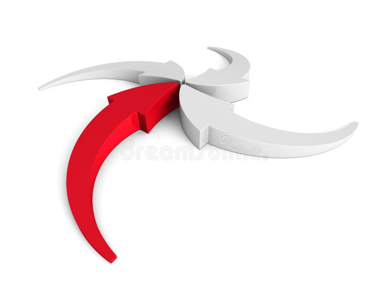 Point To Point Way with Red Arrows and Pins Stock Illustration ...