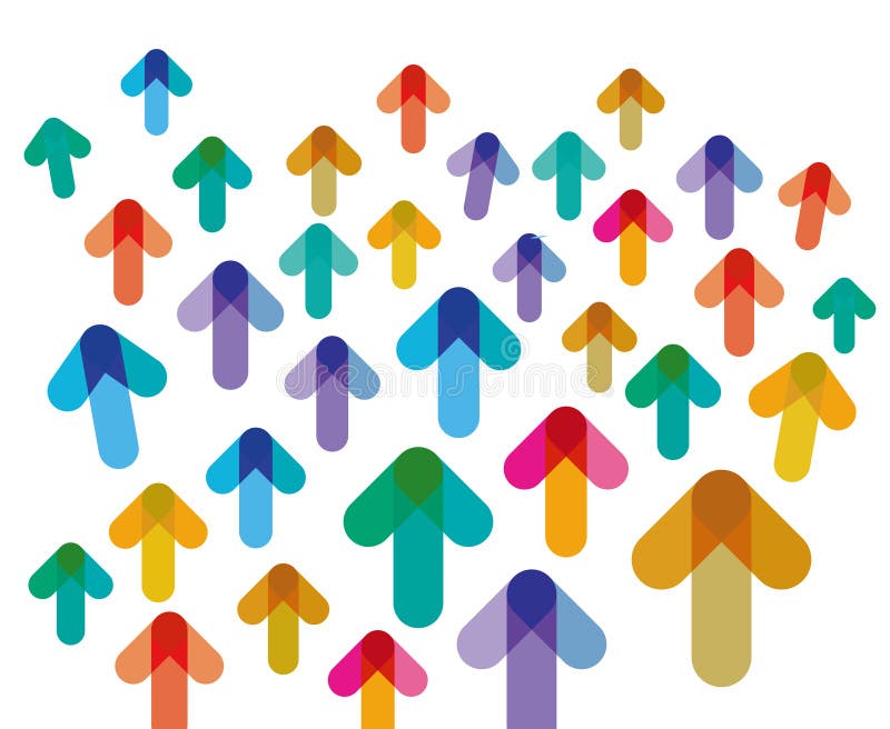 Arrows Pointing Upwards Illustration Stock Vector - Illustration of ...
