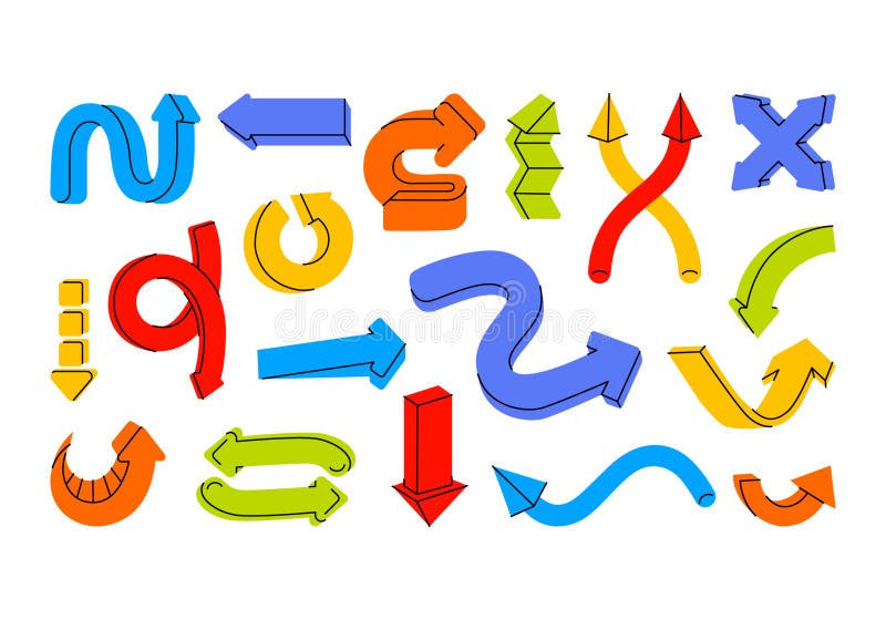 Arrows, Points, Design Elements, Actions and Movement Signs, Pointers ...