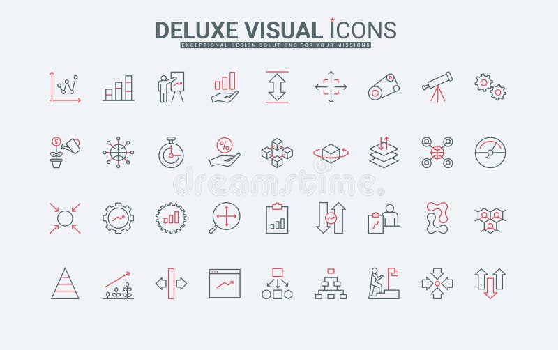 Arrows for Presentation of Growth and Scaling Line Icons Set, Tools To ...