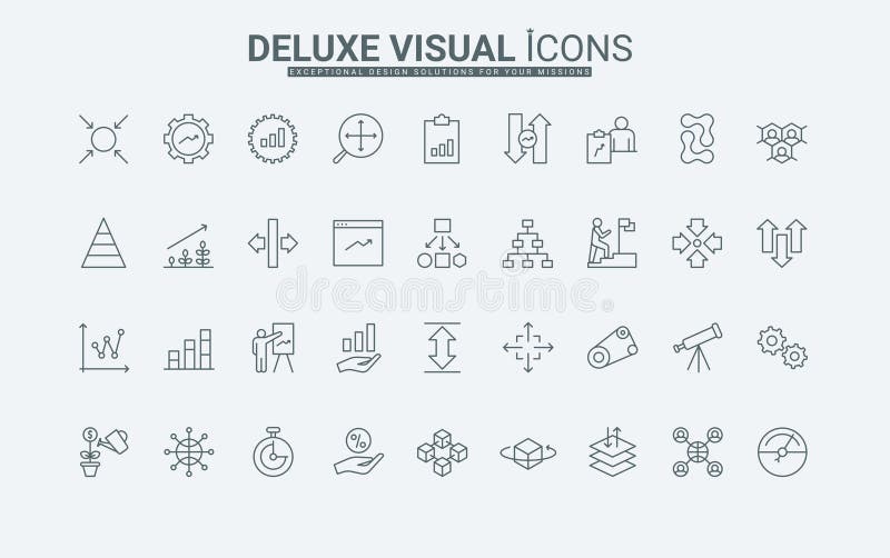 Arrows for Presentation of Growth and Scaling Line Icons Set, Tools To ...