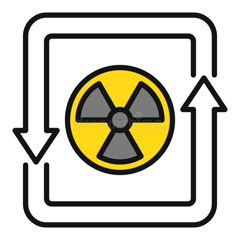 Arrows with Radiation Symbol Vector Nuclear Zone Colored Icon or Design ...