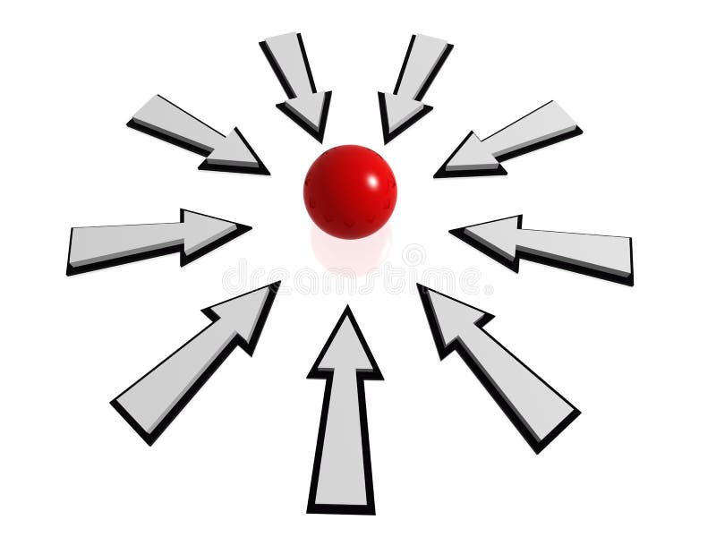 Arrows and red ball stock illustration. Illustration of direction ...