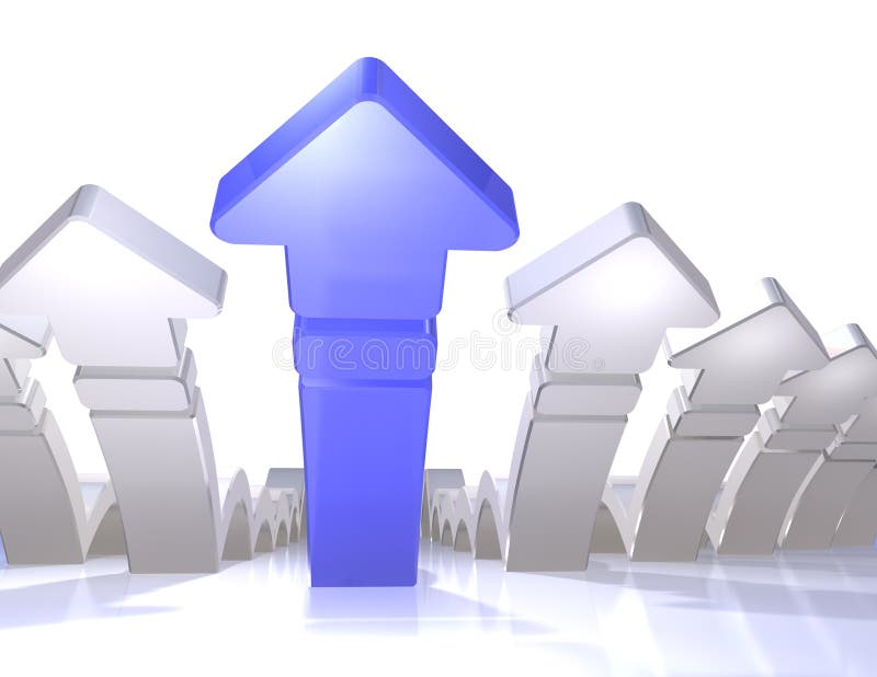 Arrows Represent a Breakthrough. Stock Illustration - Illustration of ...